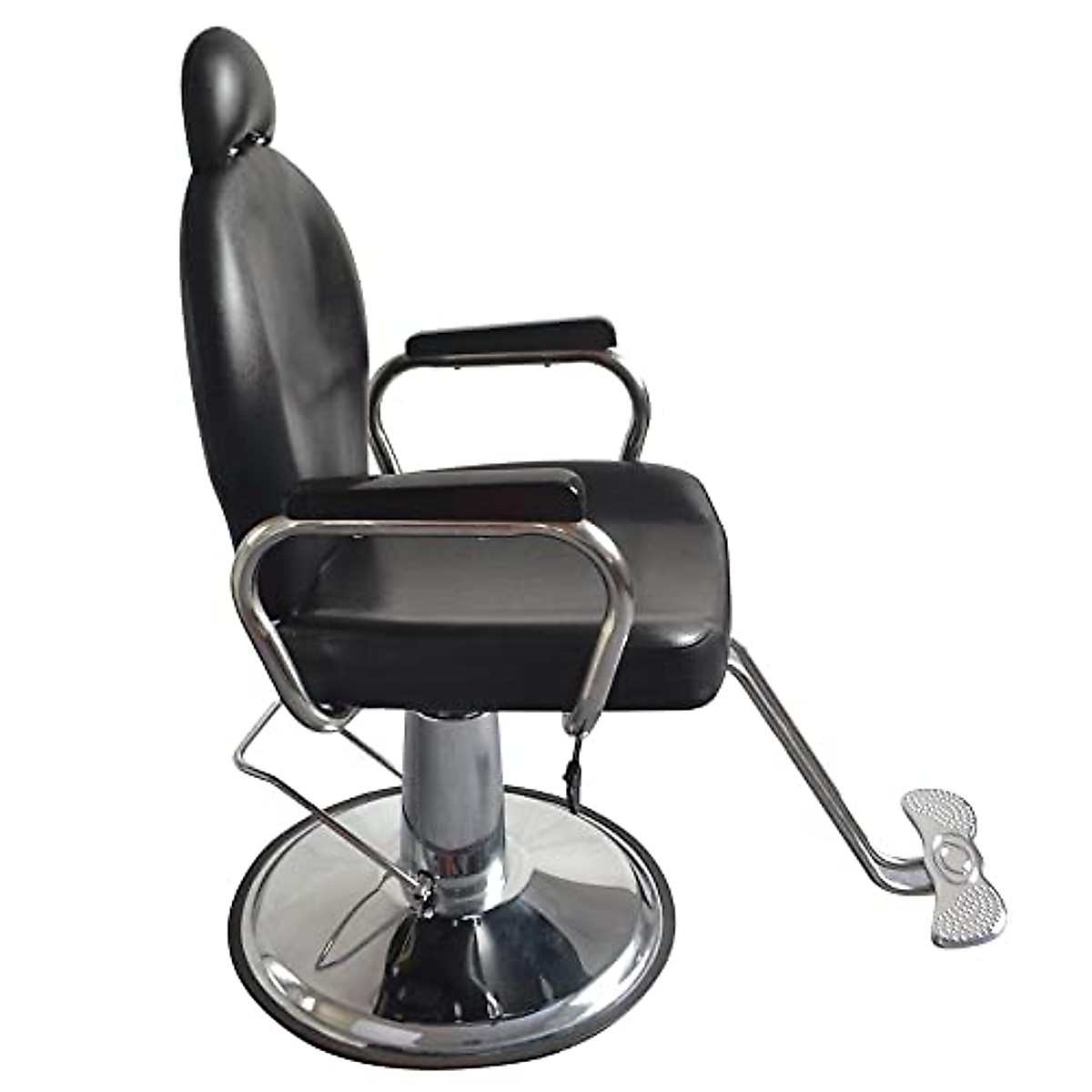 FOPEAS 8735 Man Barber Chair Salon Chairs for Hair Stylist Barber Chair Hydraulic Hair Stylist Chair Barber Chair Salon Equipment with Headrest Black