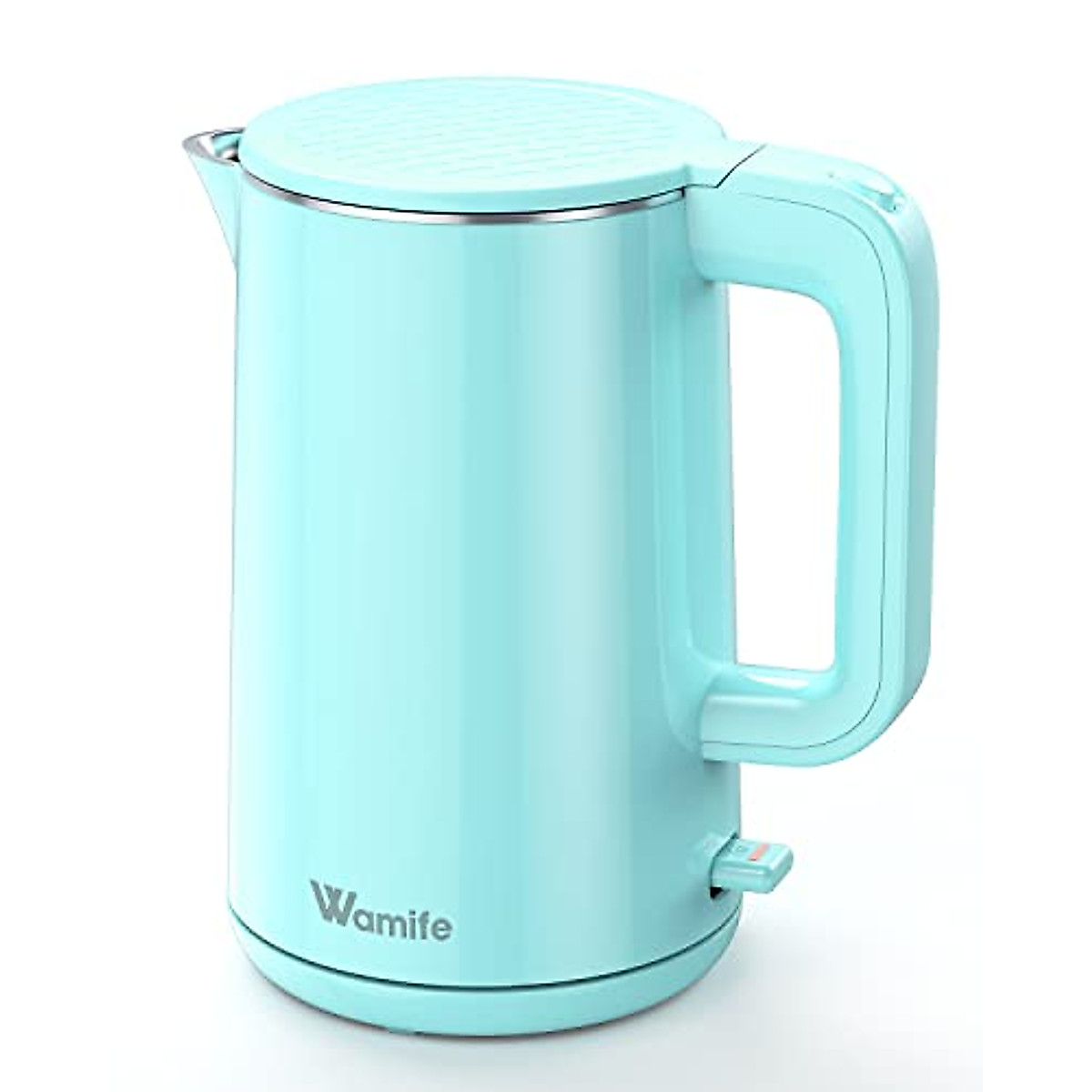 Wamife 1.5L Electric Kettle Water Boiler Stainless Steel Inner 1500W Hot Water Kettle Cool Touch Electric Water Kettle Fast Heating, Blue