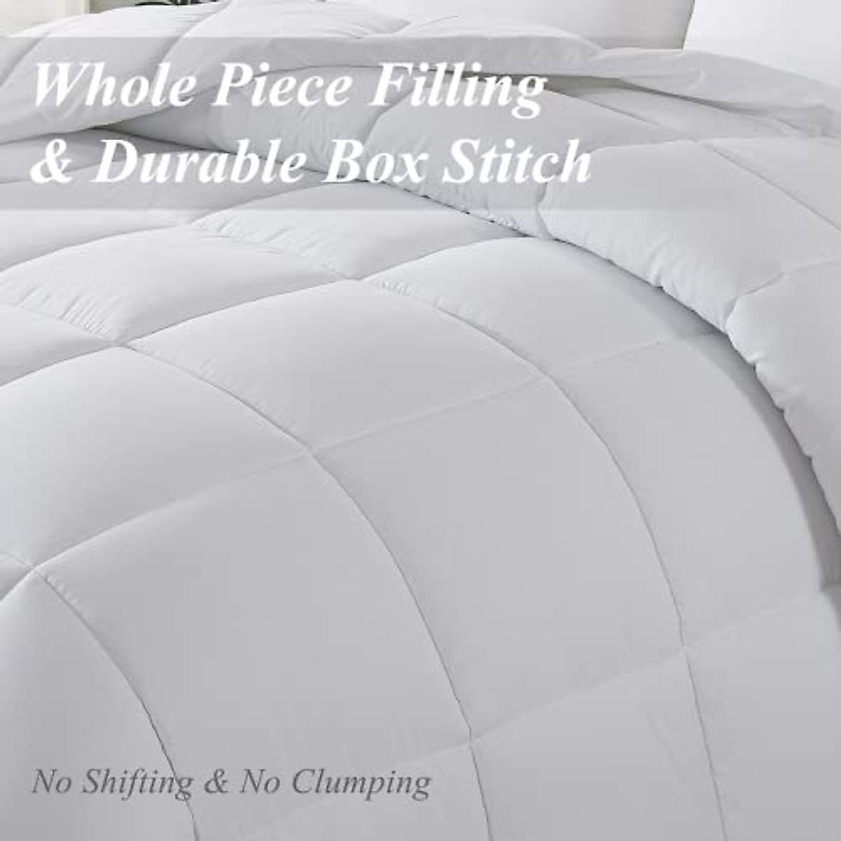 ELNIDO QUEEN California King Comforter Duvet Insert - White Comforters California King Size -All Season Fluffy Lightweight Down Alternative Comforter -Bed Quilted Comforter Cal King Size(104×96 Inch)