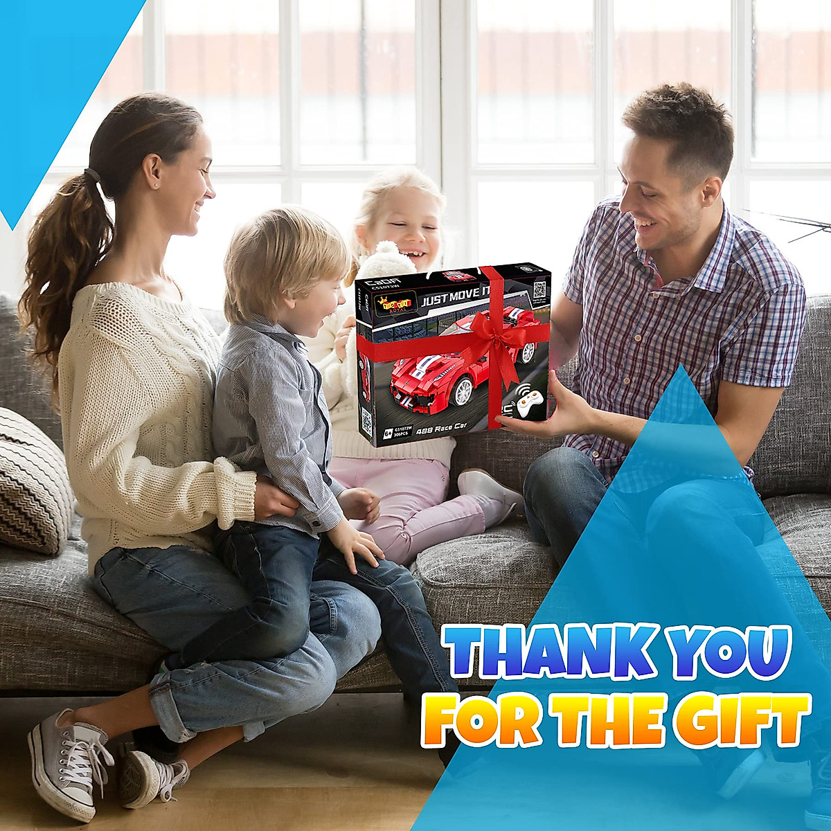 TOTI ROYAL Build Your Own RC Car Kit for Kids | 306-Pieces STEM Building Blocks Toys for Boys and Girls | Build a Remote Control Race Car Kit | New 2021 for 6+ Year Olds (Red Bomb)