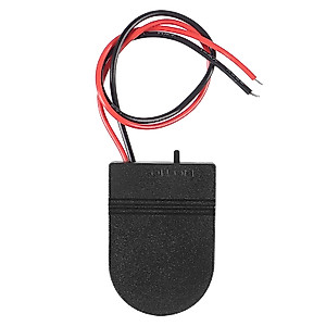 AOICRIE 12PCS 1X 3V CR2032 Battery Holder Coin Button Cell Battery Holder Case with ON/Off Switch Lead Wire Type (Black)