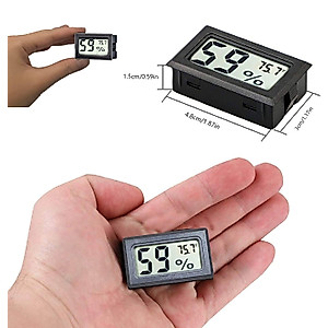 Mini Digital Thermometer and Humidity Meter, Hygrometer Without Probe, Hydrometer: Digital Temperature and Humidity Monitor for Reptile Incubator, Brooders, Garden, Greenhouse, Fridge, Experiment use