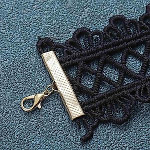 Zoestar Lace Choker Necklaces Vintage Black Elastic Stretch Necklace Chain Accessories for Women