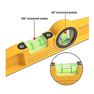 RONGPRO 10 Inch Aluminum Die-Cast Magnetic Torpedo Level, Professional Magnetic Scaffolding Spirit Level, Torpedo Level with Rare Earth Magnet 250MM and Holster