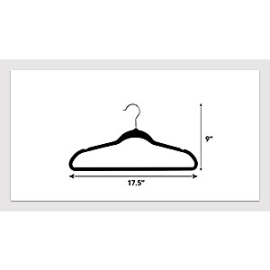 Method Mod Premium Velvet Hangers | Ultra Slim, Non-Slip, Durable Clothes Hanger, Coat Hanger, and Pants Hangers with 360 Degree Swivel Hook | Black Hangers 50 Pack