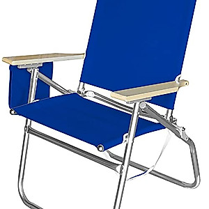 Copa Big Tycoon 4 Position Lightweight and Portable Folding Aluminum Beach Lounge Chair, Blue
