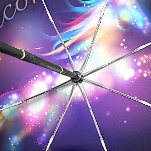 Wamika Galaxy Unicorn Umbrella Automatic Open Close Windproof Compact Anti-UV Travel Umbrella Lightweight Parasol Umbrellas Sun & Rain