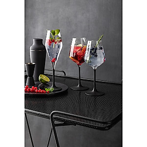 Villeroy & Boch Manufacture Rock Set of 4 Elegant Crystal Glass Champagne Flutes Dishwasher Safe Black