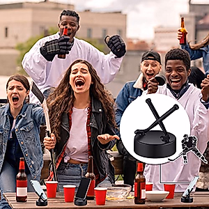 Dunzy 2 Pcs Hockey Cell Phone Stand Universal Smartphone Holder Hockey Puck Phone Stands for Desk Accessories Home Office Desktop, Compatible with Most Mobile Phones