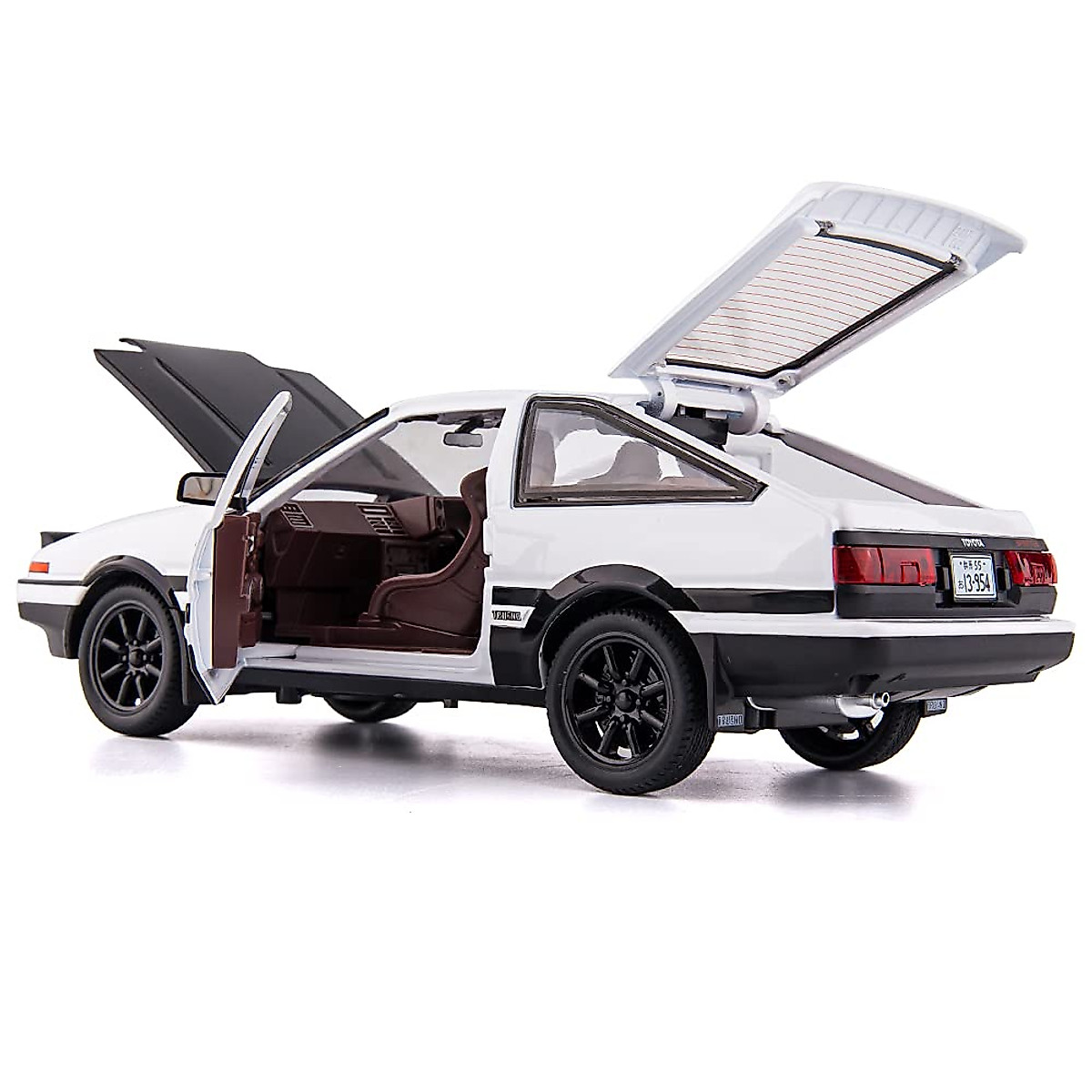 BDTCTK 1/24 AE86 Initial D Model Car Big Toy Car, Zinc Alloy Pull Back Toy Car with Sound and Light for Kids Boy Girl Gift (Black)