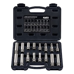 Orion Motor Tech 16pc Locking Lug Nut Master Key Set | SAE & Metric Wheel Lock Removal Kit for Removing Locking Spline Star Hex and Fluted Hex Lug Nuts | Lug Nut Remover Set for Mechanics and More
