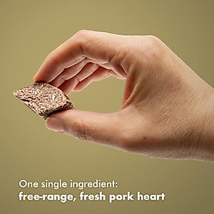 King Lou Pets - Pork Heart Bites for Dogs and Cats - USA-Made Freeze Dried Treats - Taurine, Zinc, and Iron - 1 lb Prior to Freeze-Drying