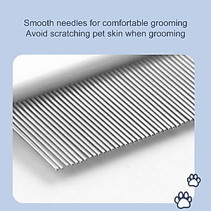 jyibinee Dog Flea Comb, Hair Comb, Long Handle Remove Flea Anti-Knotting Shedding Tool Cat Hair Grooming Comb for Pet L