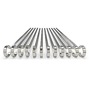MASTER COOK Skewers 12" Flat Kabob Stainless Steel BBQ Set, Reusable Sticks, Sliver, Skewers For Grilling