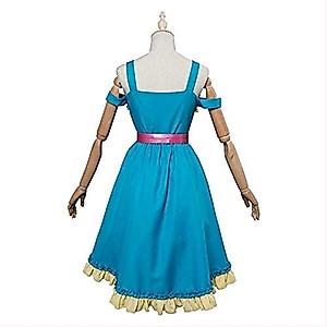 1218 Pony Fluttershy Cosplay Costume Human Princess Dress Halloween Masquerade Party Role Play (L, Female)