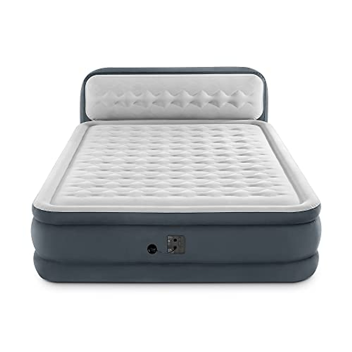 Intex Dura-Beam Deluxe 18 Inch Queen-Sized Air Mattress Comforting Bed with Built-in Electric Pump and Ultra Plush Supportive Headboard