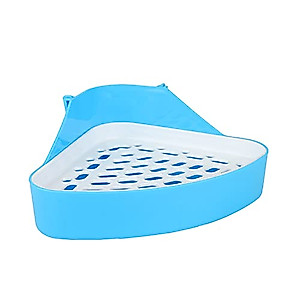 Generic Durable Hamster Pet Cat Rabbit Toilet Rectangle Corner Training Tray (Blue)