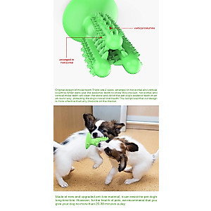 ASWER Dog Teeth Cleaning Toothbrush Durable Puppy Suction Cup Teething Chew Toy Tough Pet Dental Oral Care Brushing Sticks Safe Dogs Chewing Toys for Aggressive Chewers Small Medium Breed