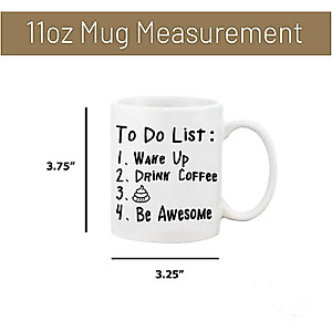 Generic Funny Coffee Mug with To Do List & Poop, white 11 Oz, Funny Mugs Gay Gifts, , Novelty, Suit for Home & Office