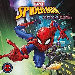 Spider-Man Calendar 2024 - Month to a View Planner 30cm x 30cm, Marvel Gifts for Men and Women, Marvel Gifts for Boys and Girls, Kids Calendar - Official Merchandise