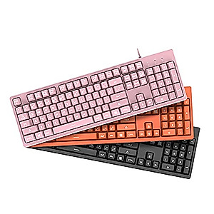 KOqwez33 Portable Advanced Keyboard for Notebook Computer, 104 Key Pink Button Switch Office Growing Gaming Mechanical Keyboard for DKS100 - Pink