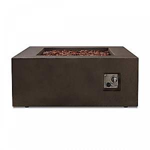 Lakeview Villa Flora 36-Inch Square Natural Gas Fire Pit Table - Kodiak Brown - SC-9720NG-KB