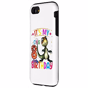 iPhone SE (2020) / 7 / 8 Kids 8Years Old Lizard Its my 8th birthday Lizard Reptile Case