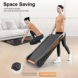 2 in 1 Under Desk Treadmill with Handlebar, Foldable Treadmills for Home, Walking Pad Mini Treadmill 8% Incline, 280 lb Capacity, 2.5HP