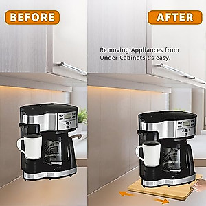 Universal Appliance Slider for Kitchen Counter, for Coffee Maker/Espresso Machine, Blender, Air Fryer, Stand Mixer, Toaster Sliding Tray Board, Bamboo, Wide-15"Wx11.6"D