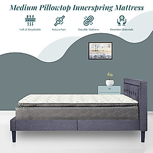 Greaton 13-inch Extra Plush Foam Encased Mattress with 3-inch Pillow Top, Provides Perfect Body Support and Ultimate Comfort, Premium Bedding Mattresses with Black Border and White Top, Full XL