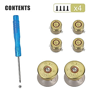 TOMSIN Gold Metal Bullet Buttons & Bullet Joystick Thumbstick for PS4 Controllers