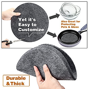 Imncya Plate Separators Storage, Set Of 60 And 3 Different Size, Thick and Premium Soft Felt Plate Dividers For China/Dish/Coffee Saucers Protecting and Stacking - Grey