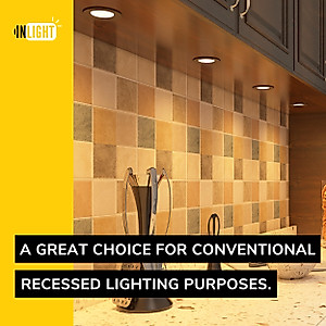 GETINLIGHT 2.75" Wide 3000K Dimmable LED Puck Lights Kit, Plug-in Installation with recessed or Surface Mounted, Bronze Finished, Set of 3, IN-0102-3-BZ