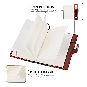 Ciieeo 1pc Sailor Notebook Digital Notepad Pocket Size Notebook Hardback Notebook Writing Journal Lock Diary Pu Notepads Magazine Commodity Shaft Lock Password Book Travel Brown Pu