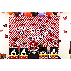 MOAXMOA Treat Bags Castle Gift Party Paper Bags with Handle for Birthday Baby Shower Mickey Minnie Theme Party Decorations Supplies- 12PCS