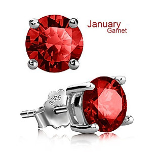 UHIBROS 6 Pairs Stainless Steel Stud Earrings Set For Mens Womens Hypoallergenic Cubic/Square Zircon Earrings 18K White Gold 316L CZ Earring