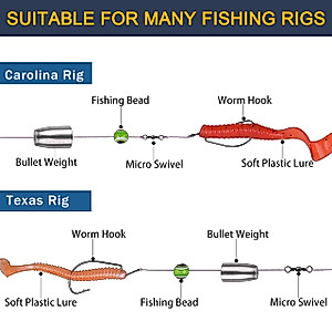 Fishing Weights Sinker Bullet Fishing Sinkers, 24pcs Worm Weights Slip Sinkers Iron Fishing Weights Sinkers for Bass Fishing Pitching and Flipping Texas Rigs Saltwater Freshwater Fishing Tackle