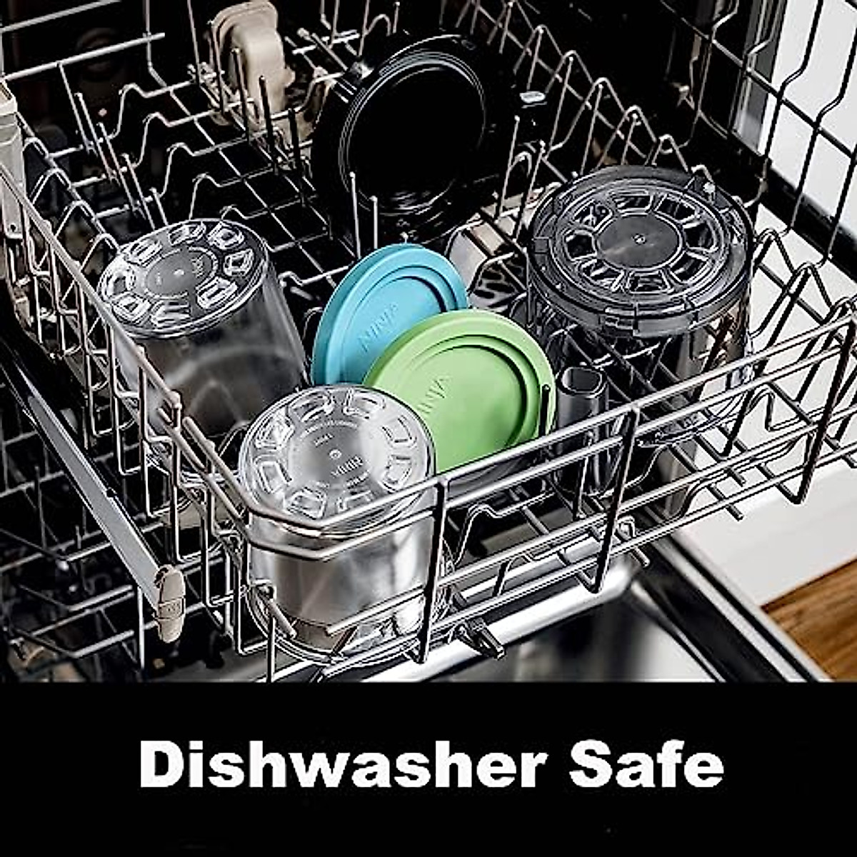 Containers Replacement for Ninja Creami Pints and Lids - 4 Pack 16oz, Compatible with NC301 NC300 NC299AMZ Series Ice Cream Maker, Dishwasher Safe, Silicone Lid