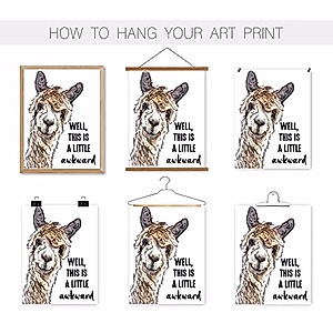 Funny Bathroom Decor Wall Art Cute Cow Llama Donkey Sheep Animal Artwork Inspirational Farmhouse Home Wall Decor Pictures Prints for Bathroom Restroom Nursery Kids Boy Room ,(4PCS, 8"x10", Unframed)