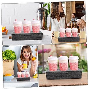 3pcs Milk Tea Drink Cup Holder Cupcake Carrier 3 Cups Foam take Out Cup Holder Beverage Takeout Holders Portable Coffee Cup Takeout Cup Trays Pearl Cotton Takeaway Box re-usable