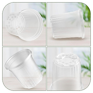 Bluepro 1 Gallon Reinforced Clear Nursery Pots with Drainage Hole, 30 Packs, 6.7 Inch Transparent Pots for Seedlings, Indoor/Outdoor Plants, Veggies, Flowers, and Professional Nursery Use