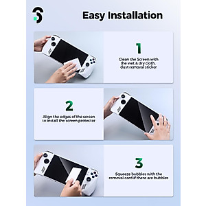 SOOMFON 3 Pack Screen Protector for ASUS ROG Ally Handheld 7 inch 2023, Tempered Glass, Transparent Ultra HD, Anti-Scratch, Anti-Fingerprint