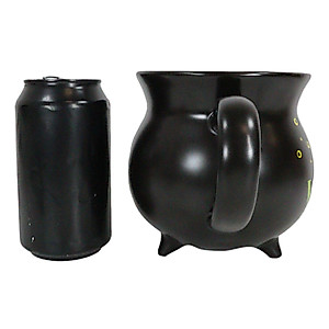 Ebros Wicca Witch's Brew Alchemy And Magic Potion Reduction Fired Porcelain Cauldron Shaped Bowl Or Large Mug 32oz With Handle Hot Cocoa Coffee Tea Cereal Soup Mugs Bowls Occult Witchcraft