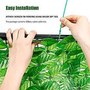 NyShine Artificial Privacy Fence Screen, 39'' x 118'' Ivy Fence Covering Faux Vine Leaf Panels Decoration Patio Privacy Green Wall for Indoor Outdoor Garden Yard Backyard