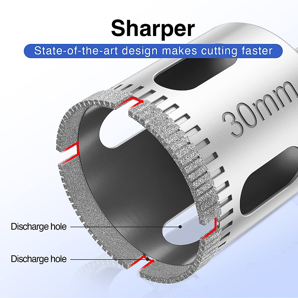 Rondarui Diamond Drill Bits Hole Saw Kit Diamond Drill Bit Set Hole Saw for Glass, Marble, Granite Stone, Bottles, Ceramics and Tile 1/4"-1-1/3" (6mm-35mm),12PCS