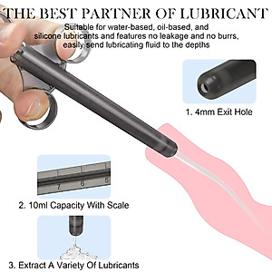 [2 Pack+Storage Bag]lube applicator for Women,Men,Precision Female Lubricant Tube applicator with [10ml Precision Markings][Easy use/Clean][Reusable][Silicone][no Disposable]
