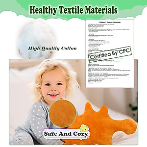 ML.ENJOY 19 inch Dino Chicken Nugget Pillow, Dinosaur Chicken Nugget Plush, Dinosaur Stuffed Animal Cute Soft and Nice Size Plush Toy, Gift for Boys and Girls(Dino-A)