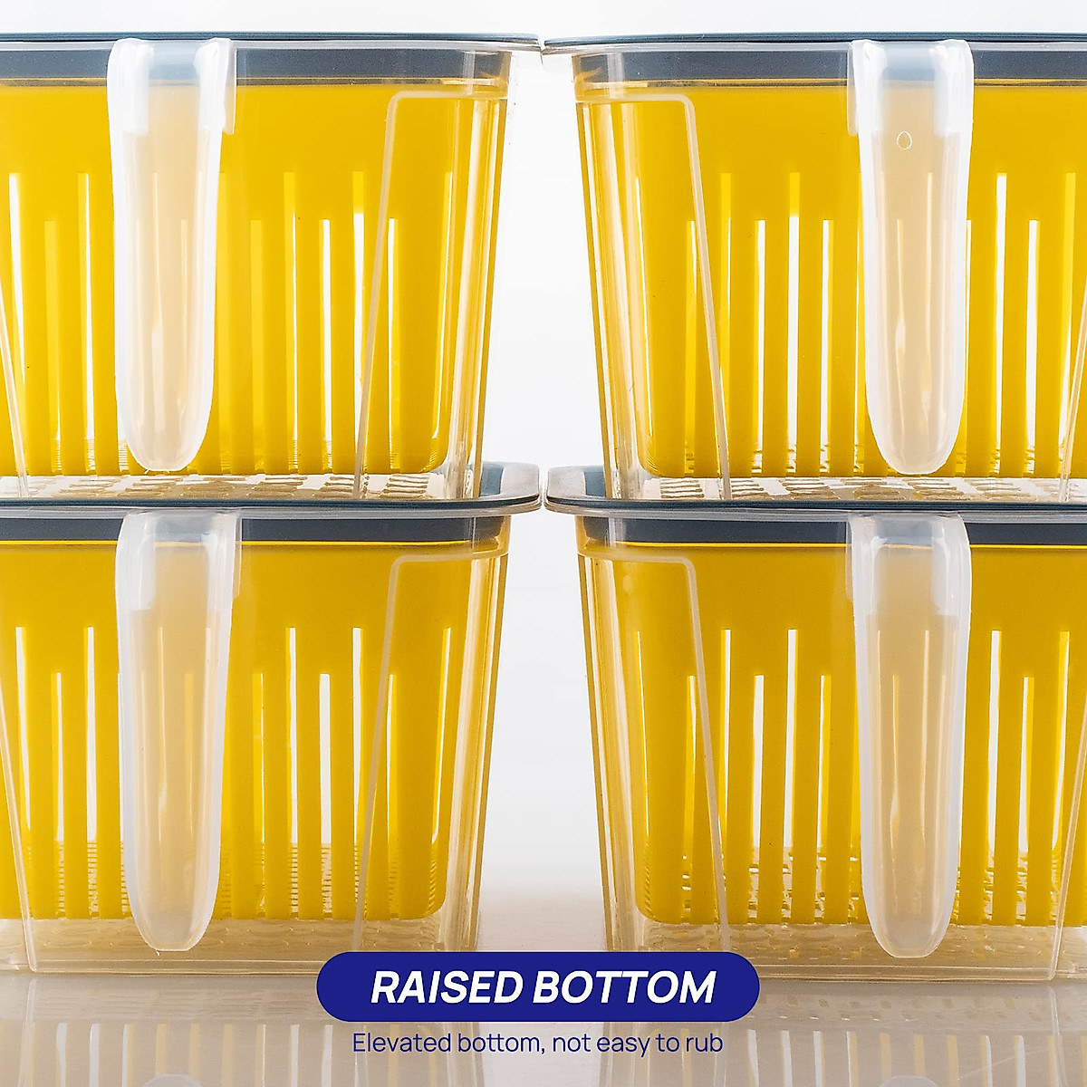 Star Ayze Berry Keeper Containers with Removable Drain Basket - Pack of 4 Fruit And Vegetable Produce Saver Container for Refrigerator Organizer Bin