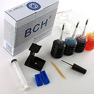 BCH Refill Ink Kit for Cartridges PG-243 CL-244 PG-245 CL-246 PG-210 CL-211 Inkjet Printer Cartridges - First-Timer Kit All 4 Colors - EZ30-KCMY-S