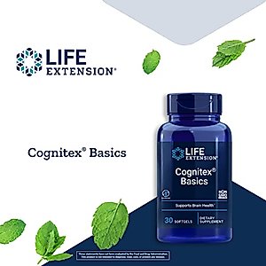 Life Extension Cognitex Basics - Brain Health Supplement - For Memory, Focus, Attention, Cognitive Performance and Inflammatory Response - Non-GMO, Gluten-Free - 30 Softgels